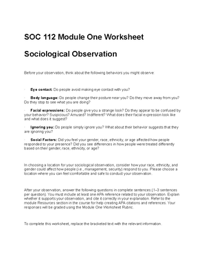 SOC 112 Module Eight Worksheet - SOC 112 Module Eight Worksheet Your ...