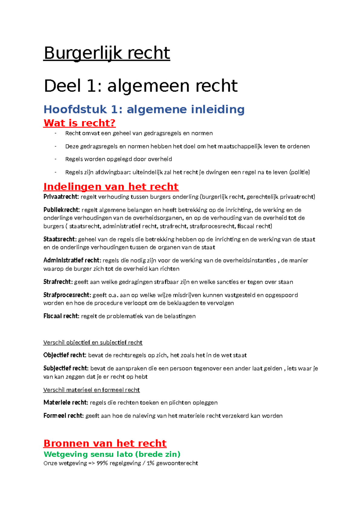 Burgerlijk-recht-samenvatting - Burgerlijk recht Deel 1: algemeen recht ...