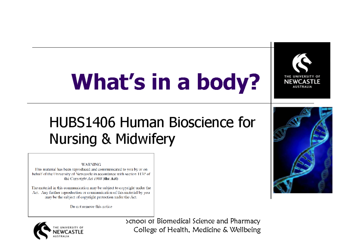 HUBS1406 Lecture: Understanding Body Composition and Molecular ...