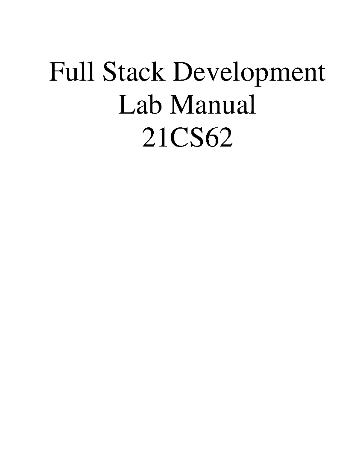 21CS62 Full Stack Django Lab Guide: Installation & App Development - Studocu