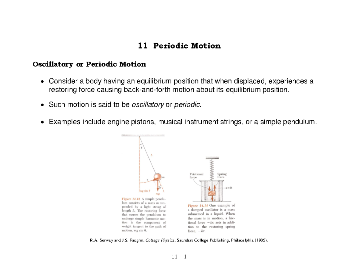 Periodic Motion and Vibrations in Physics (Physics 101) - 11 Periodic ...