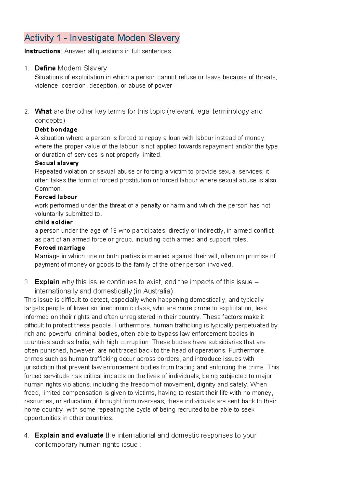 Modern Slavery Research Task: Understanding and Addressing Human Rights ...