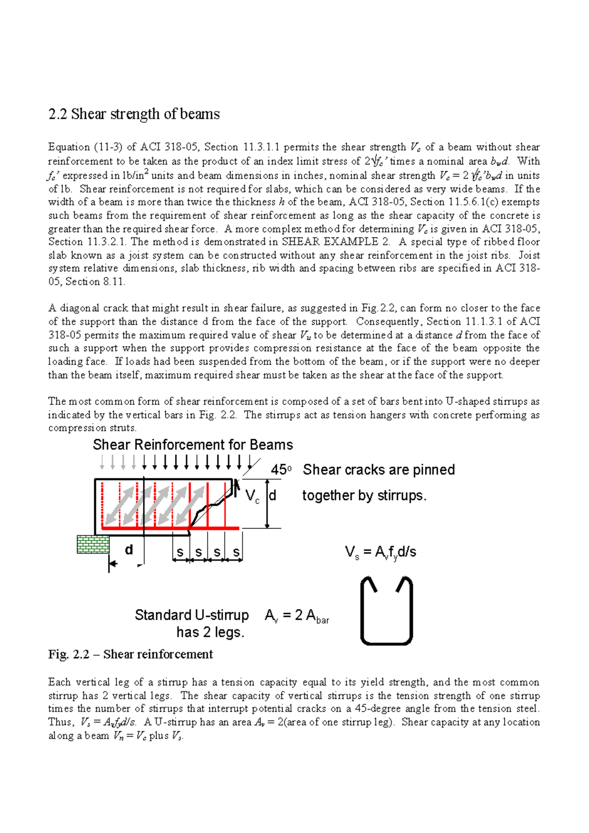 Shear Strength of Beams: ACI Guidelines and Design Examples (CE 318 ...