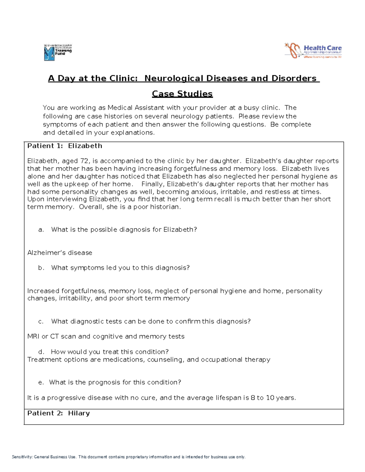 Case Studies on Neurological Diseases: A Day at the Clinic - Studocu
