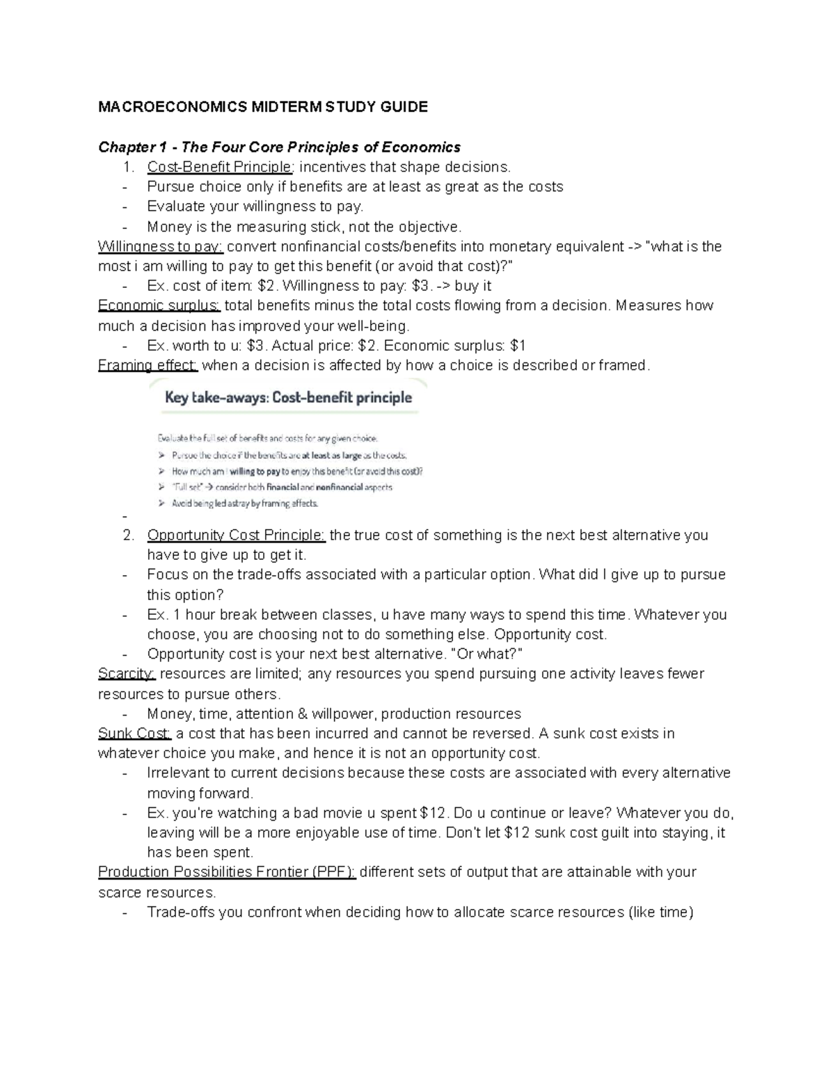 MACROECONOMICS MIDTERM STUDY GUIDE - Core Principles Overview - Studocu