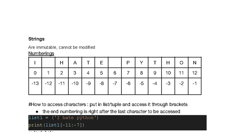 Python Cheatsheet: Summary of String Functions and Methods - Studocu