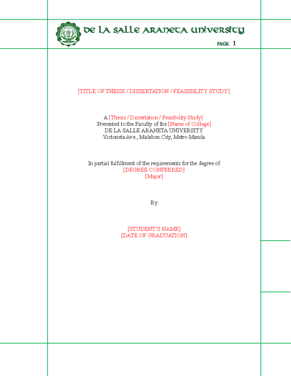[PHL-501] Thesis Paper Template for Graduate Students - Studocu