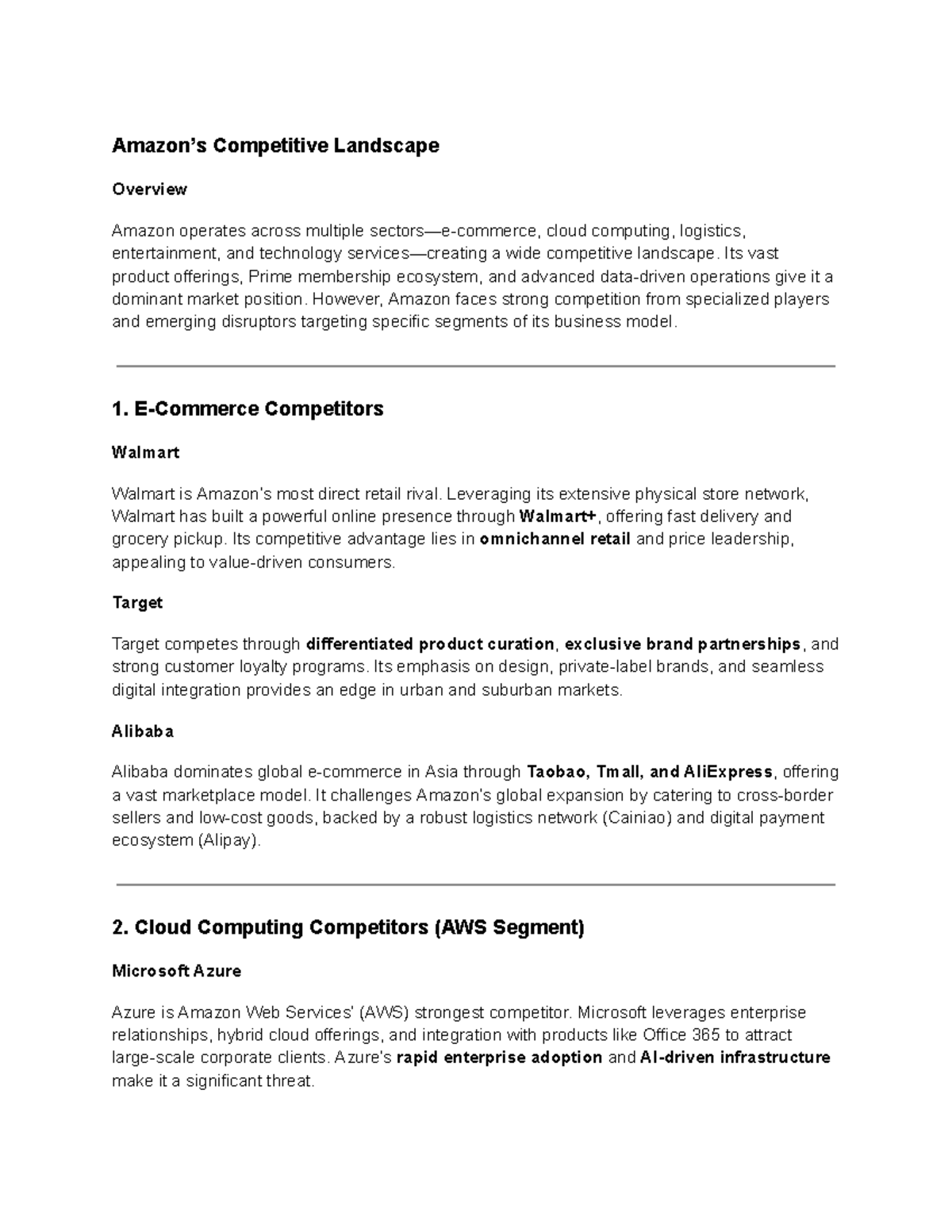 Amazon's Competitive Landscape Overview: Key Rivals and Strategies ...