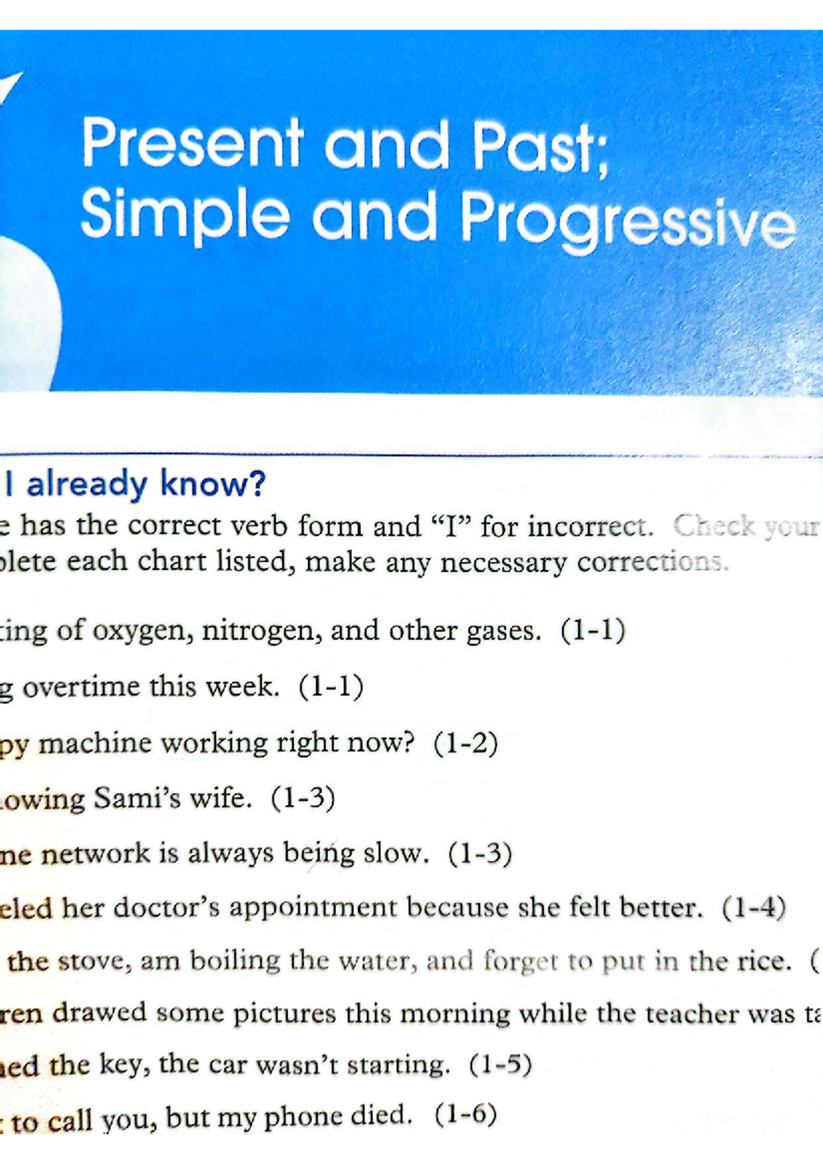 ENG 101: Present Simple and Progressive - Verb Form Corrections - Studocu