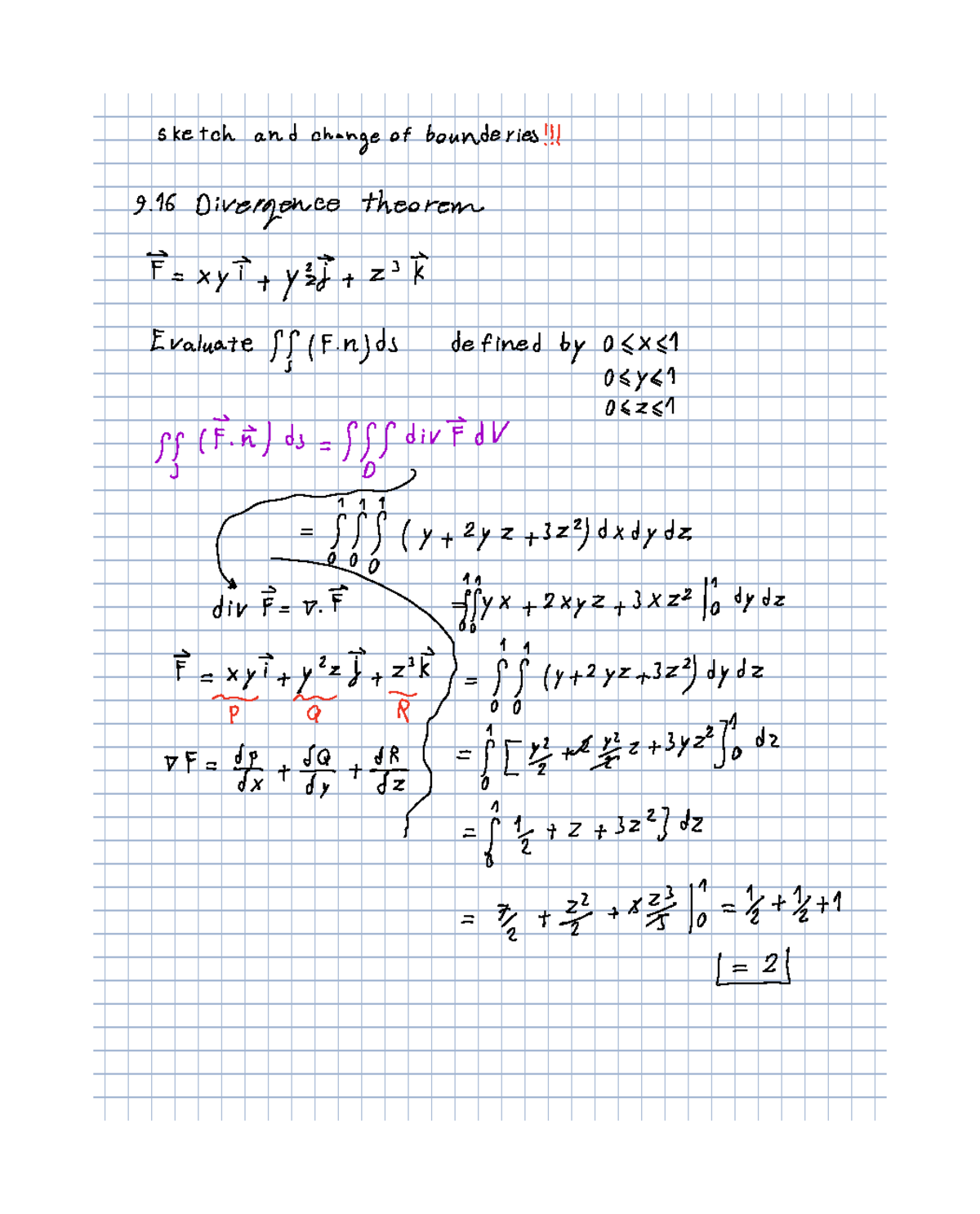 Lec 20: Divergence Theorem & Change of Variables 9.17 - Studocu