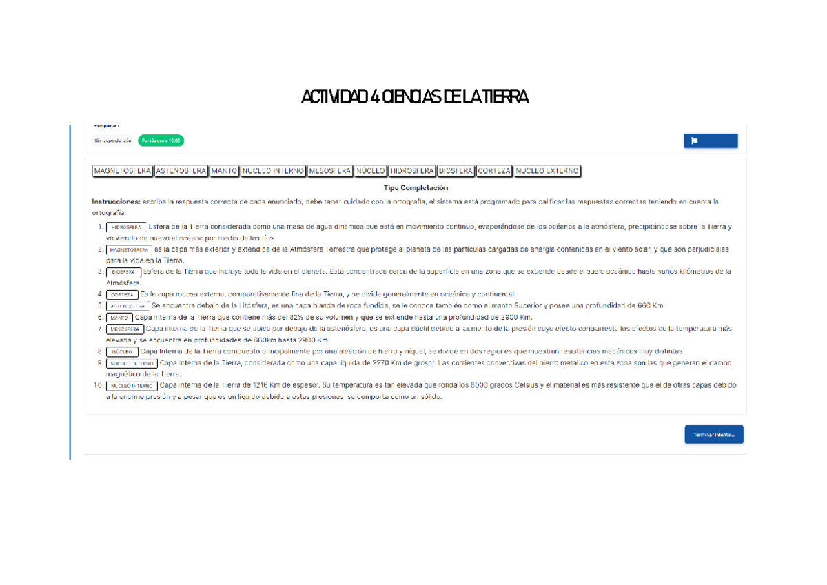 Actividad 4 Ciencias DE LA Tierra - Ciencias de la tierra - ACTIVIDAD 4 ...