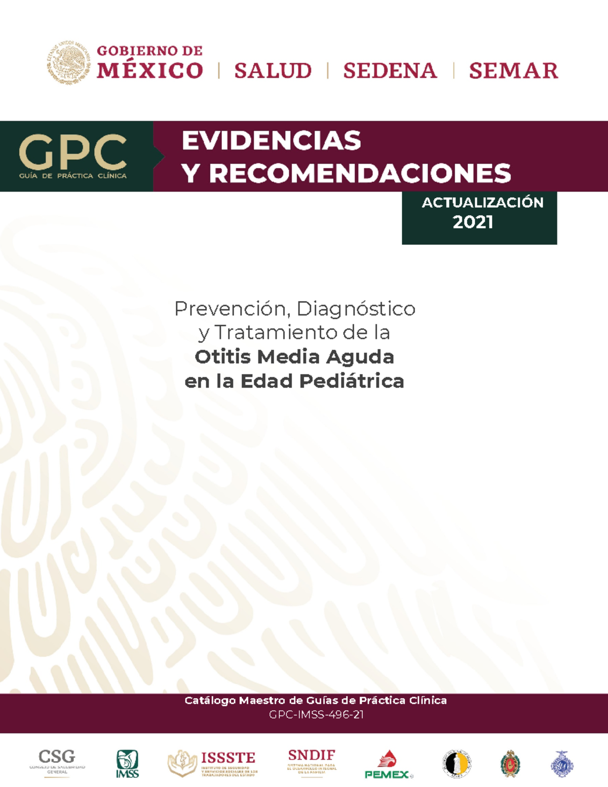 Guía de Práctica Clínica sobre Otitis Media Aguda en Pediatría - GPC ...
