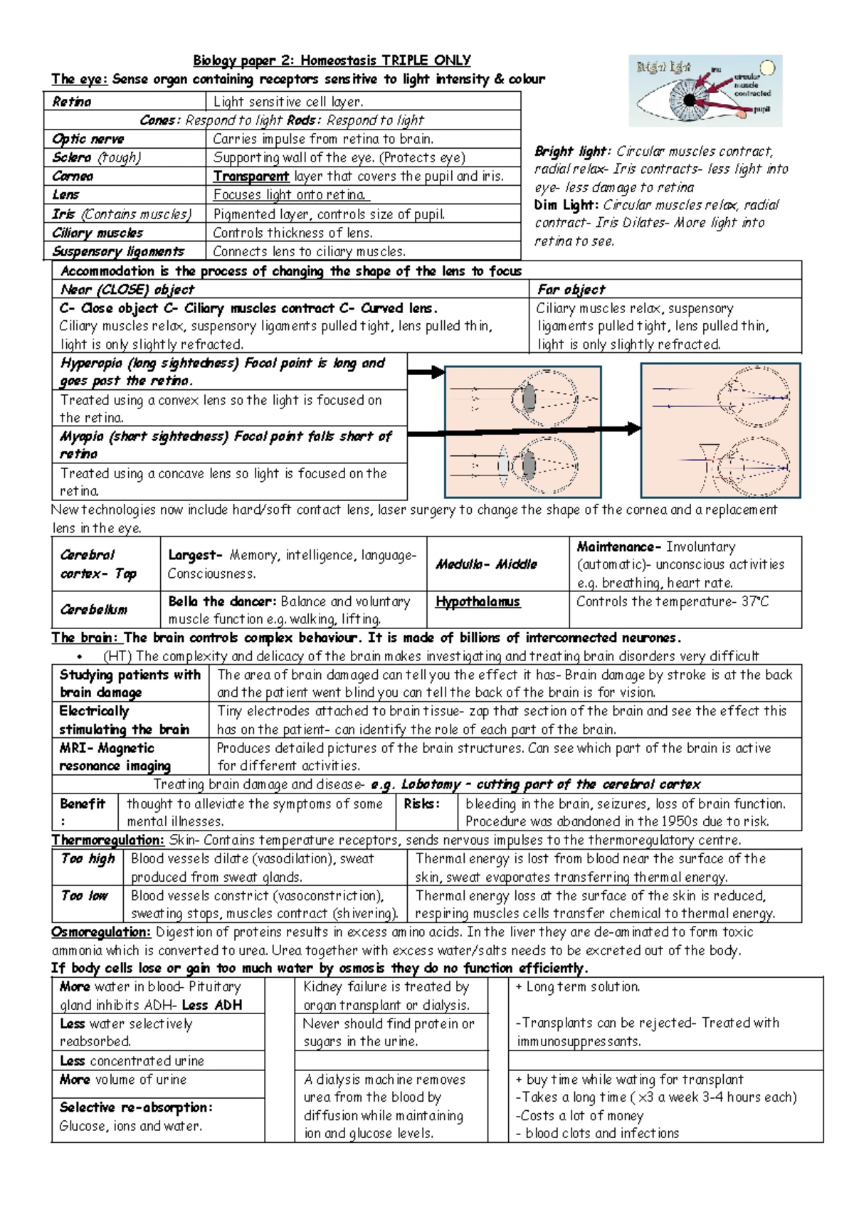 GCSE AQA Biology Paper 1: Shortened Revision Notes for Quick Study ...