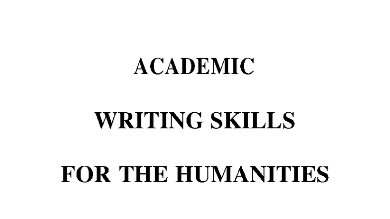 Academic Writing Skills for the Humanities (2025) - Revised Edition ...