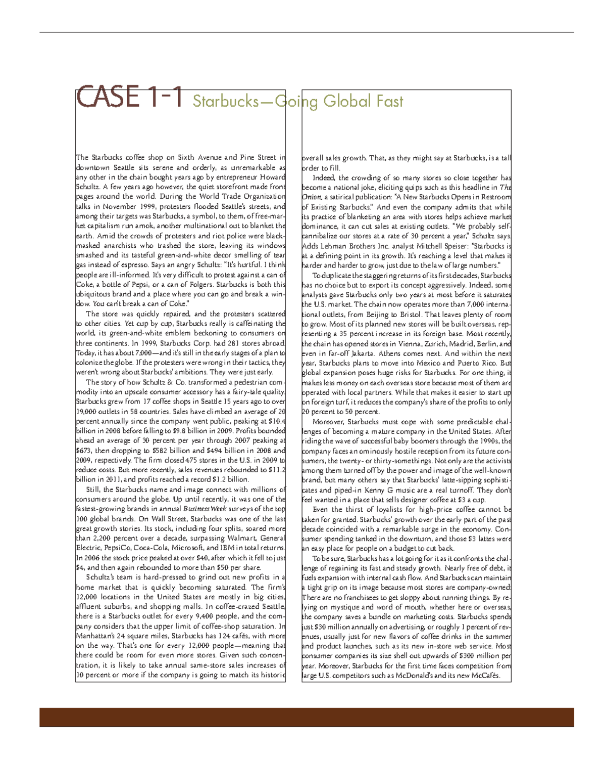 Case 1-1: Starbucks' Rapid Global Expansion and Market Challenges - Studocu