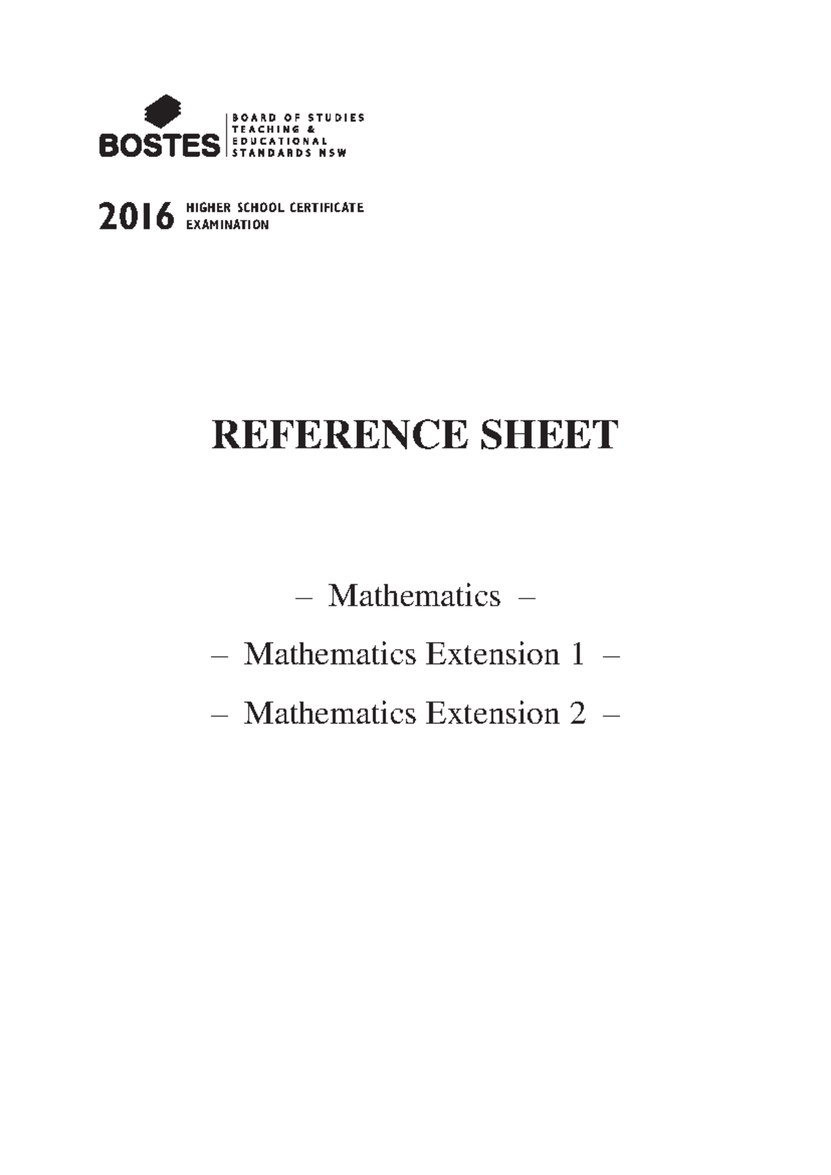 Maths-ref-sheet - th best - 2016 HigHer ScHool certificate examination ...