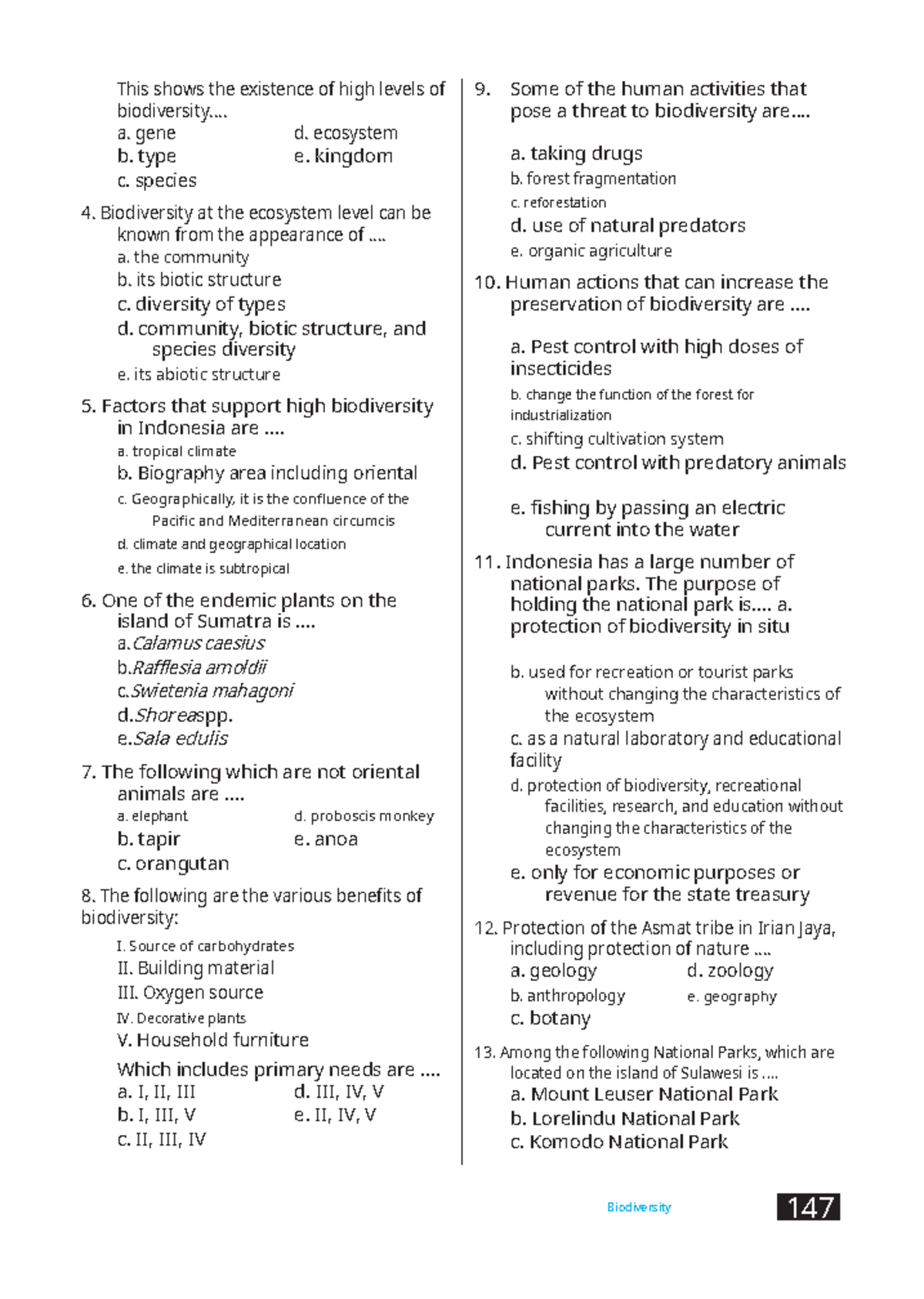 Biology 2.1-10 Lecture Notes on Biodiversity and Kingdom Plantae - Studocu