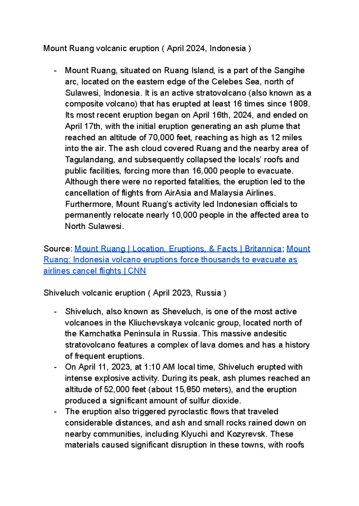 Lab 1 Report: Mount Ruang Eruption & Global Seismic Events - Studocu