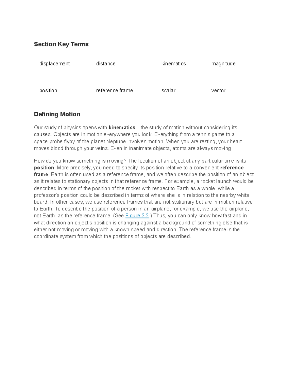Relative motion, distance, and displacement - Section Key Terms ...