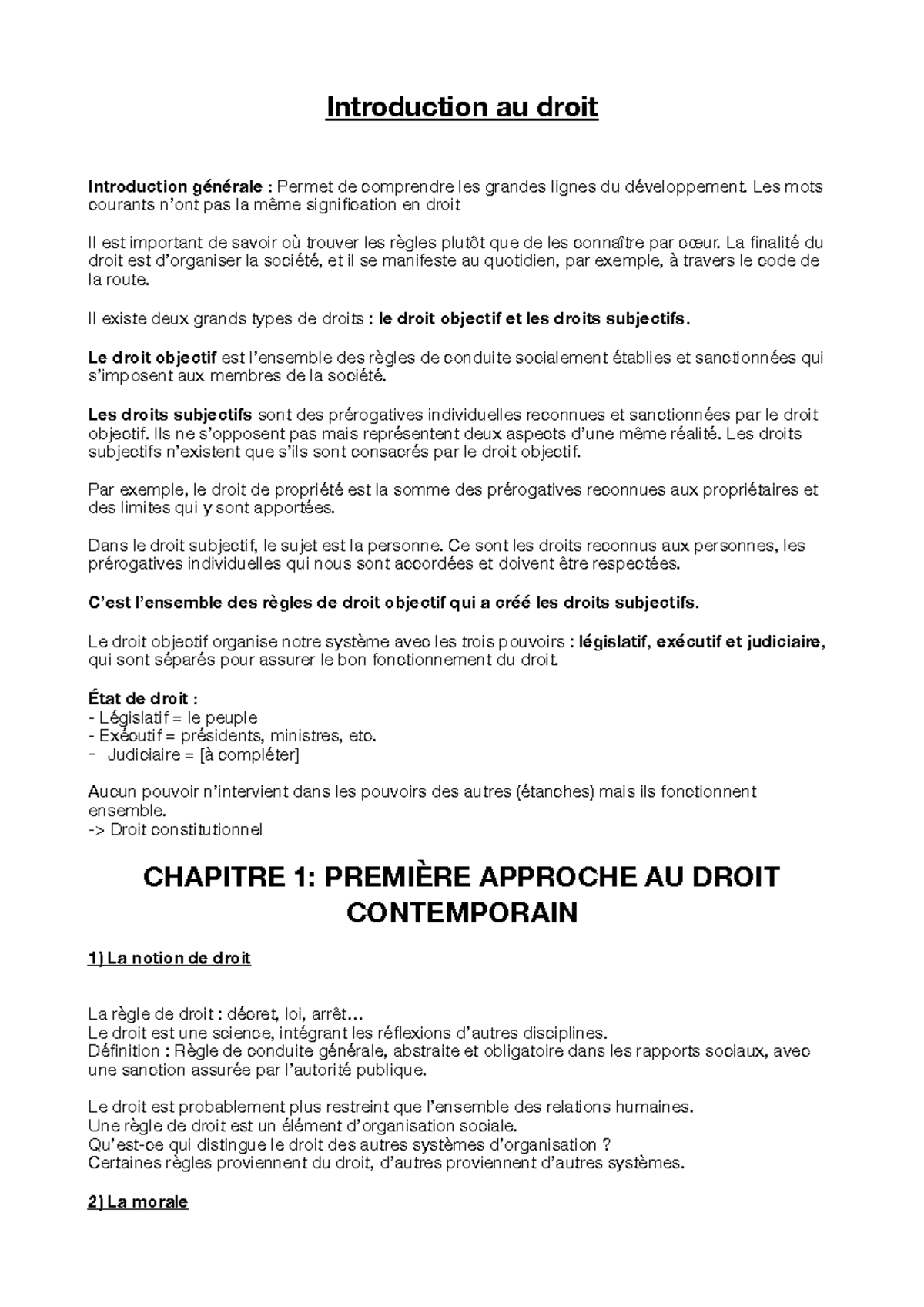Introduction au droit : Concepts et Fondements Essentiels - Studocu