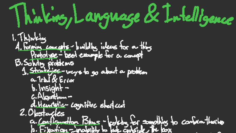 Thinking, Language, and Intelligence 1: Concepts & Problem Solving Strategies - Studocu