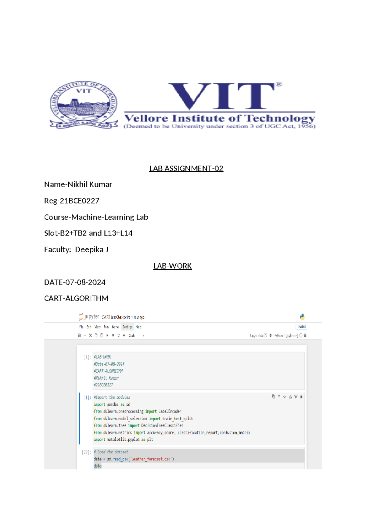 LAB Assignment-02 - ege - LAB ASSIGNMENT- Name-Nikhil Kumar Reg-21BCE ...