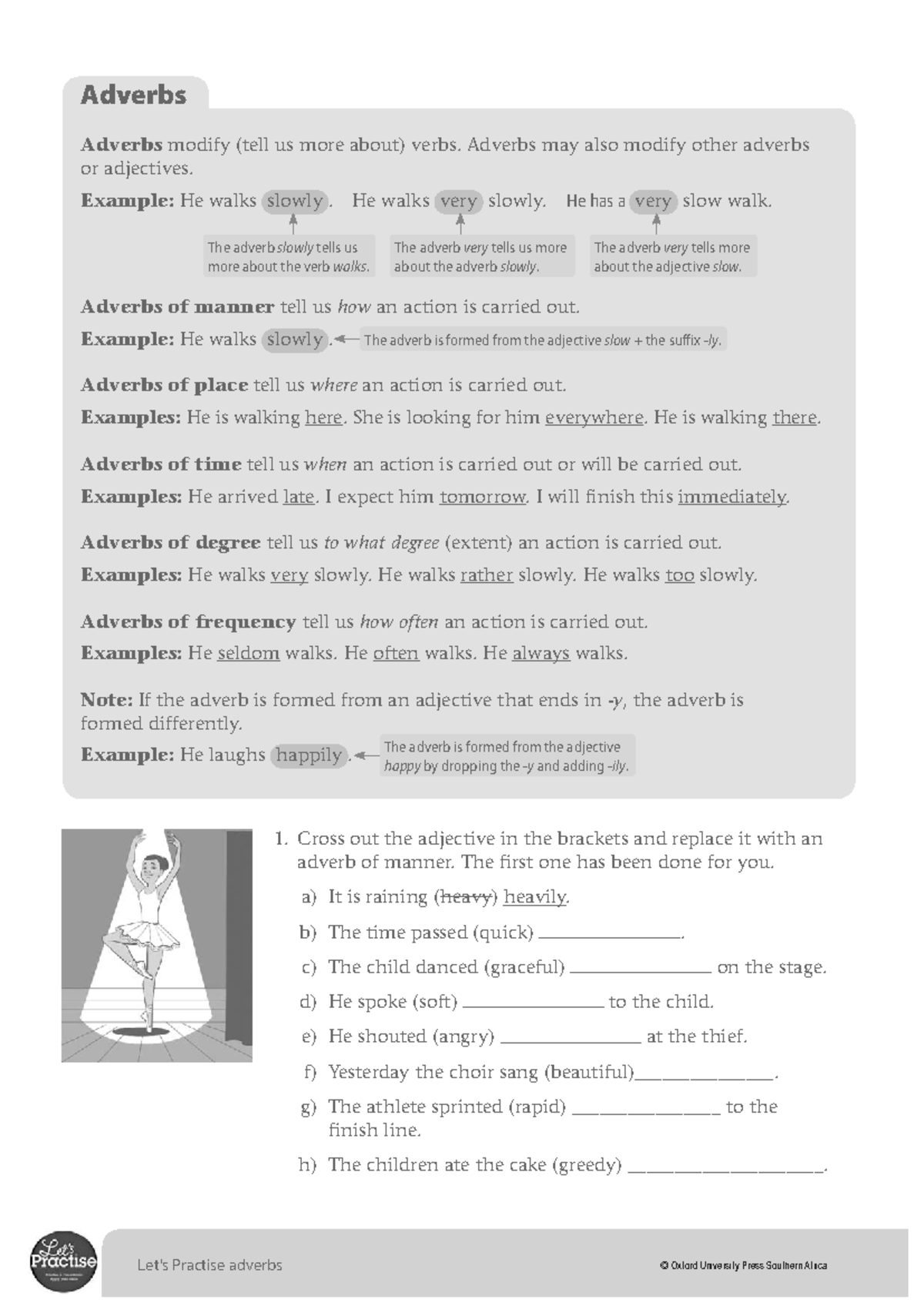 Grade 8 English FAL: Let's Practice Adverbs - Studocu
