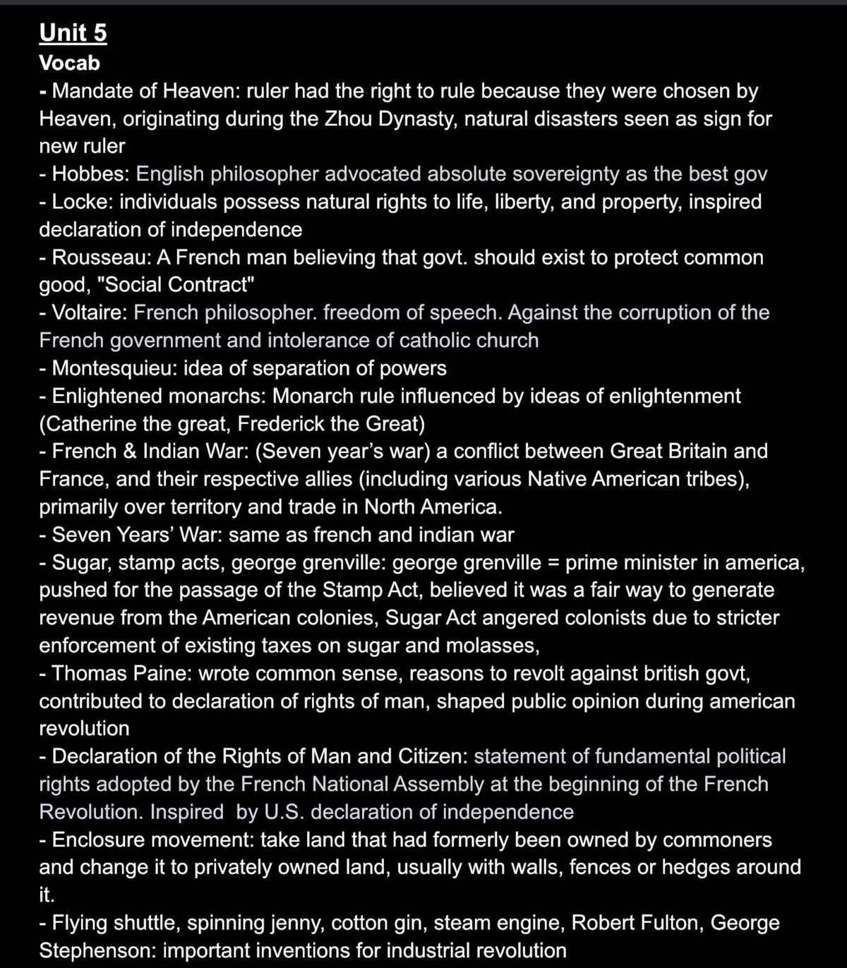 Unit 5 Vocab: Mandate of Heaven & Key Terms for Study - Studocu