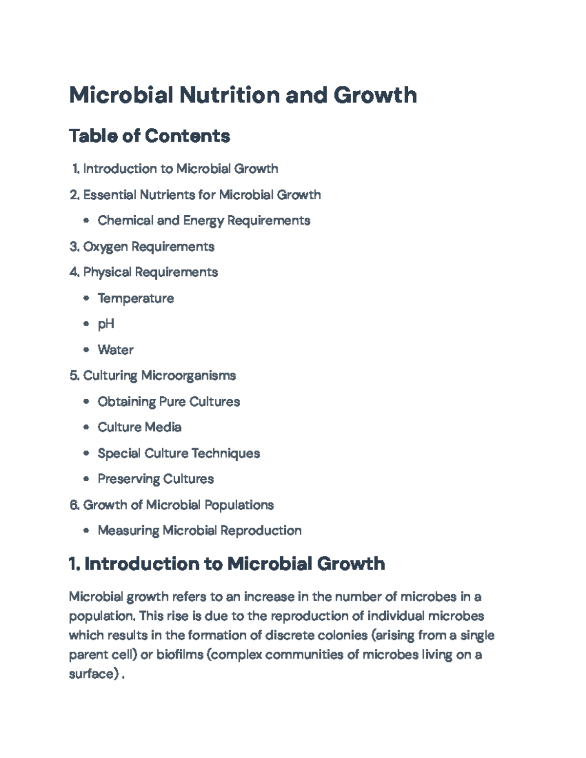 Microbial Nutrition and Growth: Essential Requirements and Techniques ...