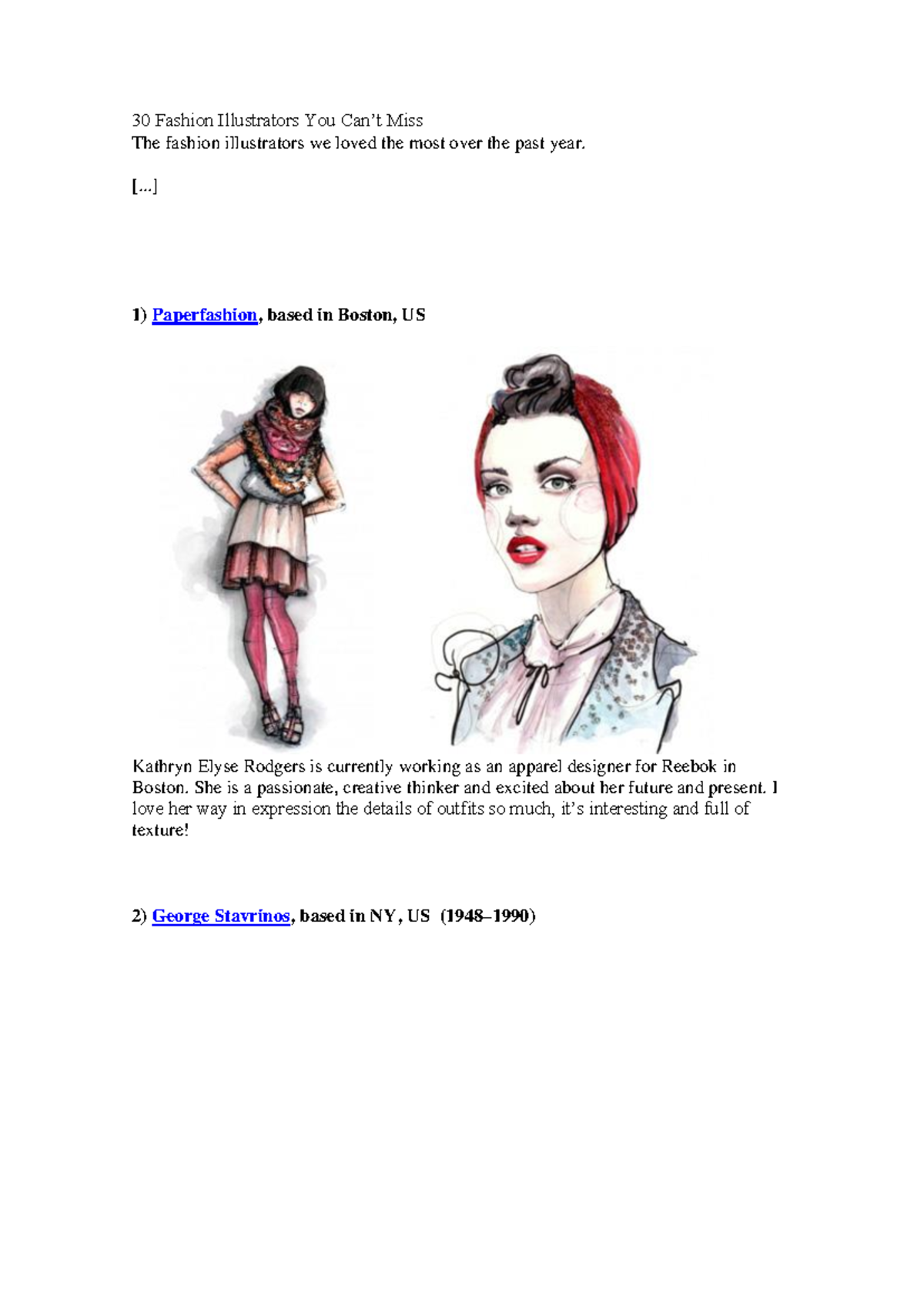 30 Fashion Illustrators You Should Know About - Studocu