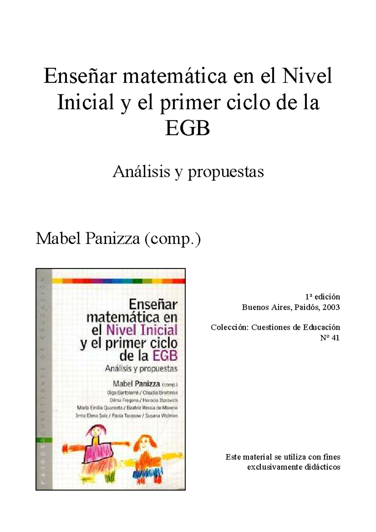 Discusiones en Clases de Matemática - EGB 1er Ciclo y Nivel Inicial ...
