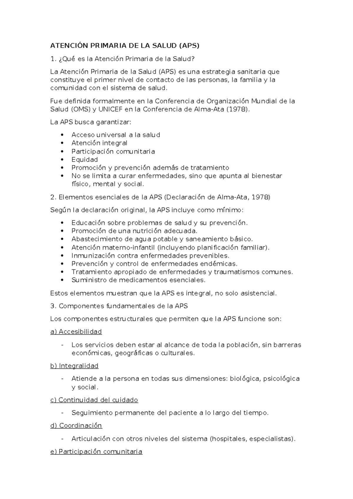 ATENCIÓN PRIMARIA DE LA SALUD (APS): Estrategias y Componentes ...