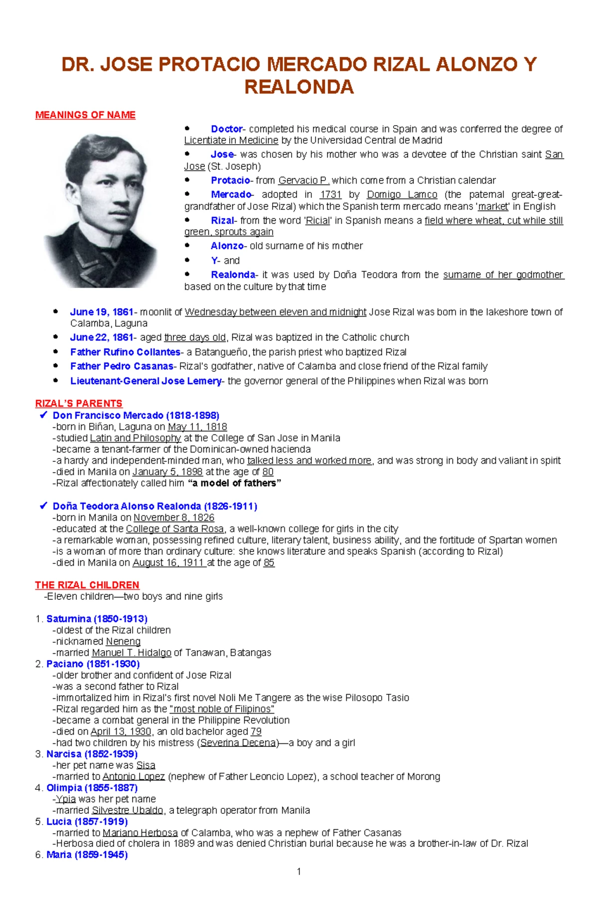 Life and Works of Rizal - 1. Why should we study the Life and Works of ...
