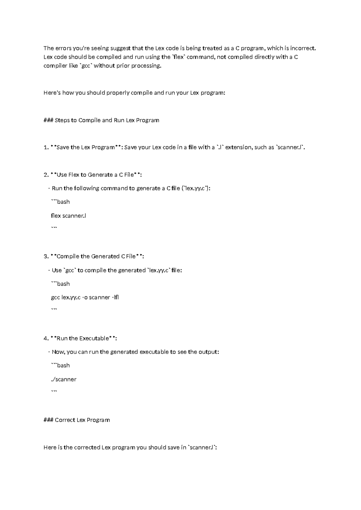 Lex - This Is The Basic Lex Program Which Is Introduced In Compiler ...