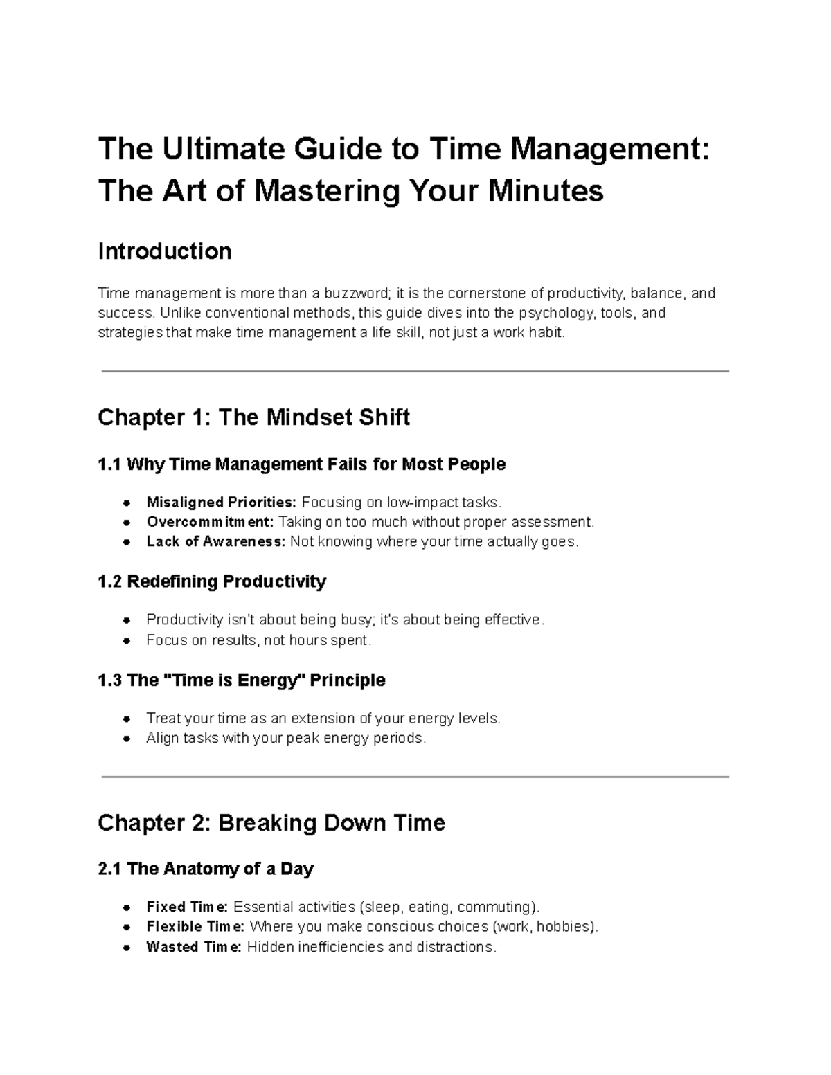 The Ultimate Guide to Time Management The Art of Mastering Your Minutes ...