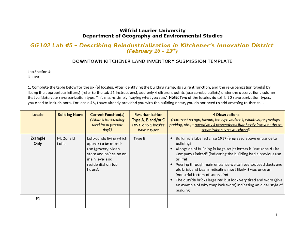 GG102 Lab #5 Submission Template - Wilfrid Laurier University ...