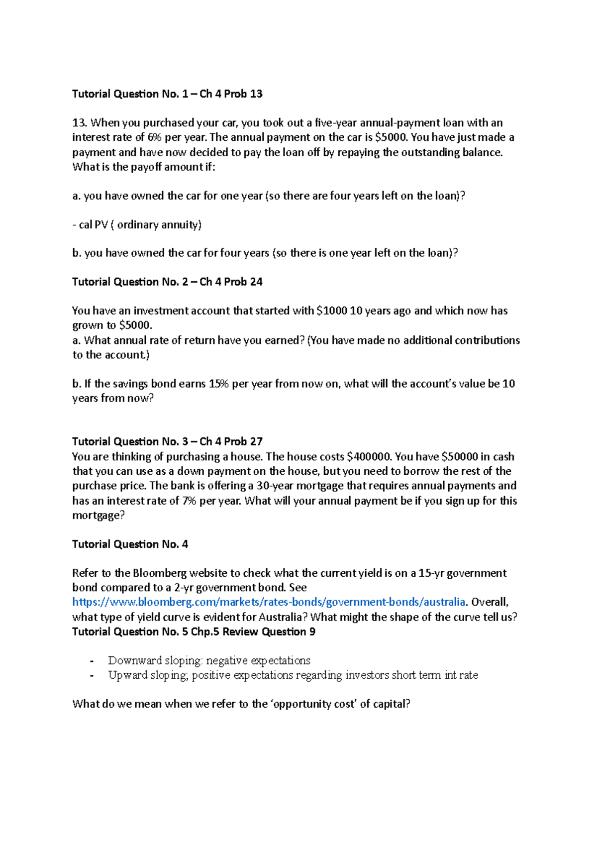 Tut fina1221 wk 5 - tutorial work answers from week 5 - Tutorial ...