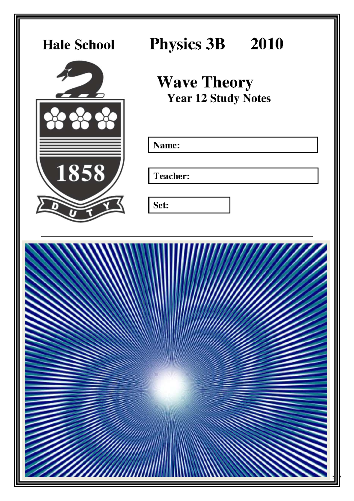 3B Wave Theory Year 12 Study Notes - Hale School Physics - Studocu