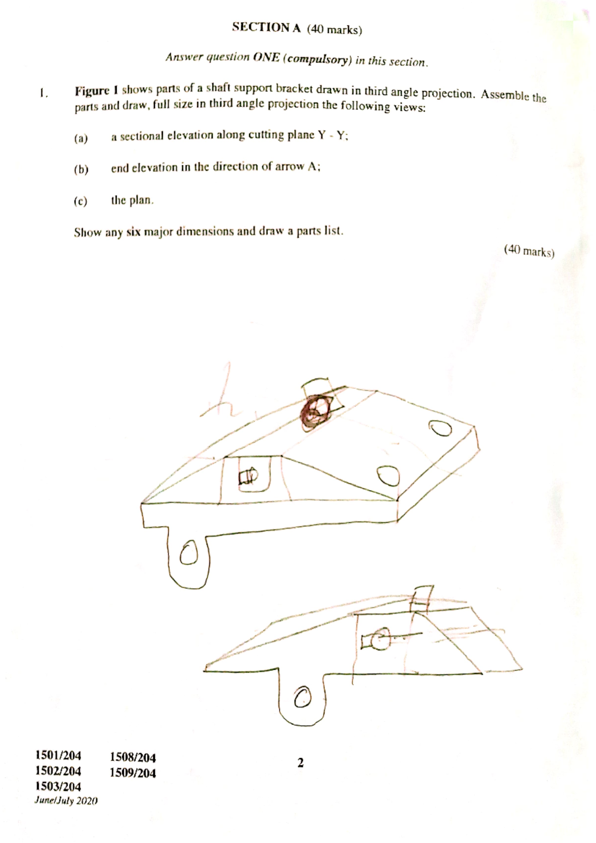 Technical Drawing Questions: Support Bracket & Trolley Wheel Assembly ...