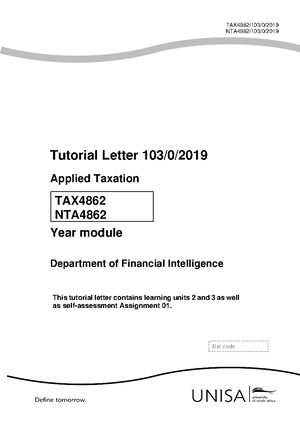 Past Exam papers for CTA level 2 UNISA - Tutorial Letter 303 ...