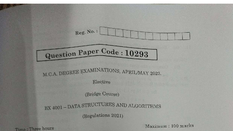 Data Structures and Algorithms Overview - Code: 10293 - Studocu