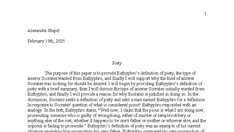 Kant's Ethical Framework: Understanding Piety and Euthyphro's Dilemma ...