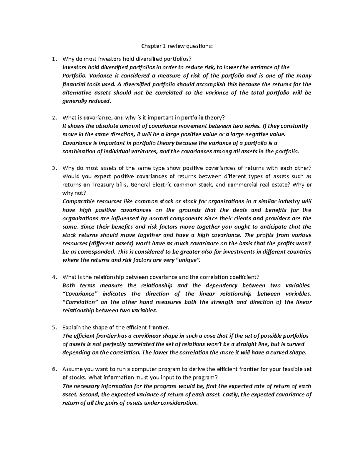 Chapter 1 review questions - Chapter 1 review questions: Why do most ...