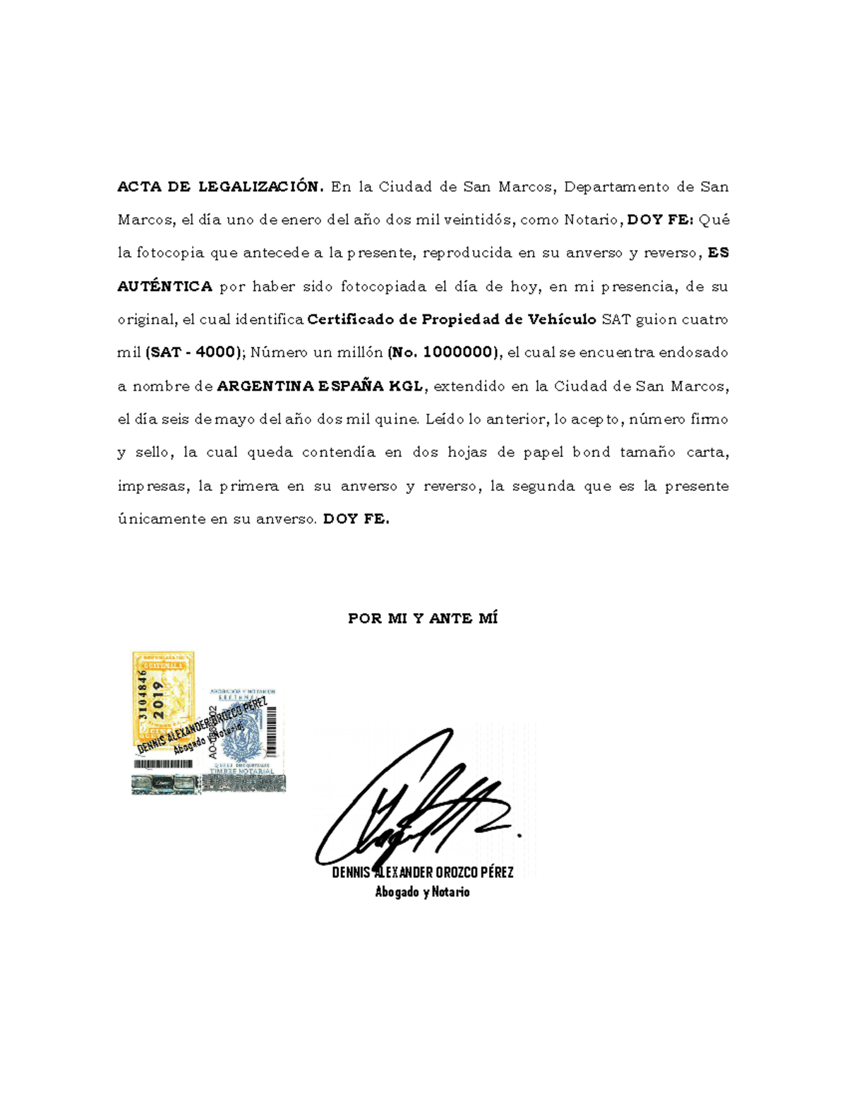 Certificado de Propiedad de Vehículo Endosado (SAT - 4000) - Studocu