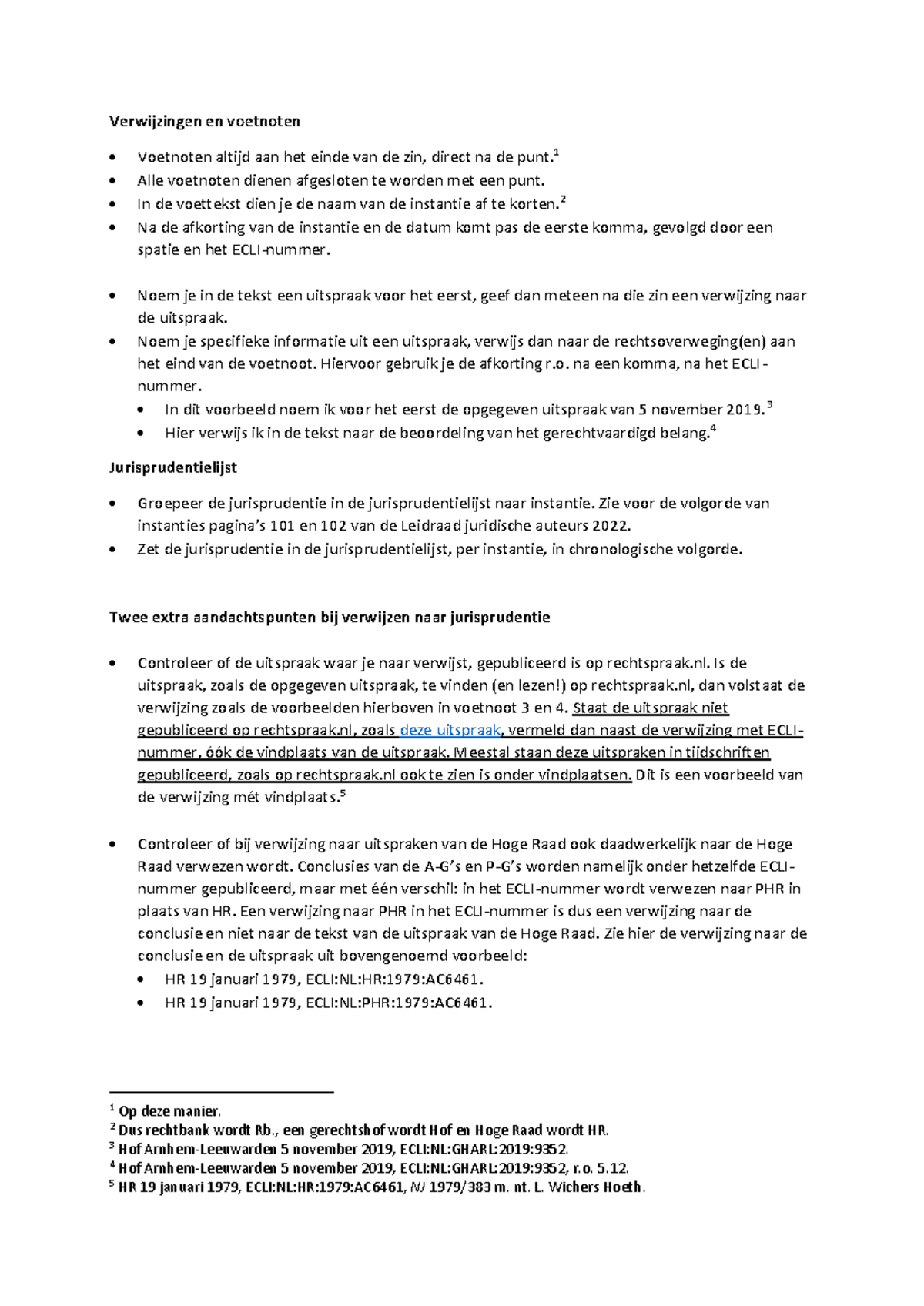 Tips en Richtlijnen voor Voetnoten en Jurisprudentie Gebruik - Studeersnel