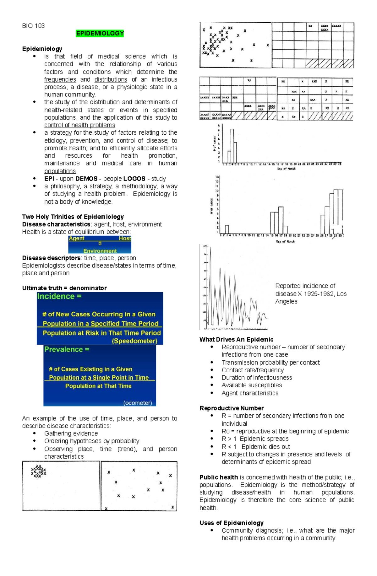 BIO 103 FINAL EXAM - EPIDEMIOLOGY AND INFECTIOUS DISEASES - Studocu