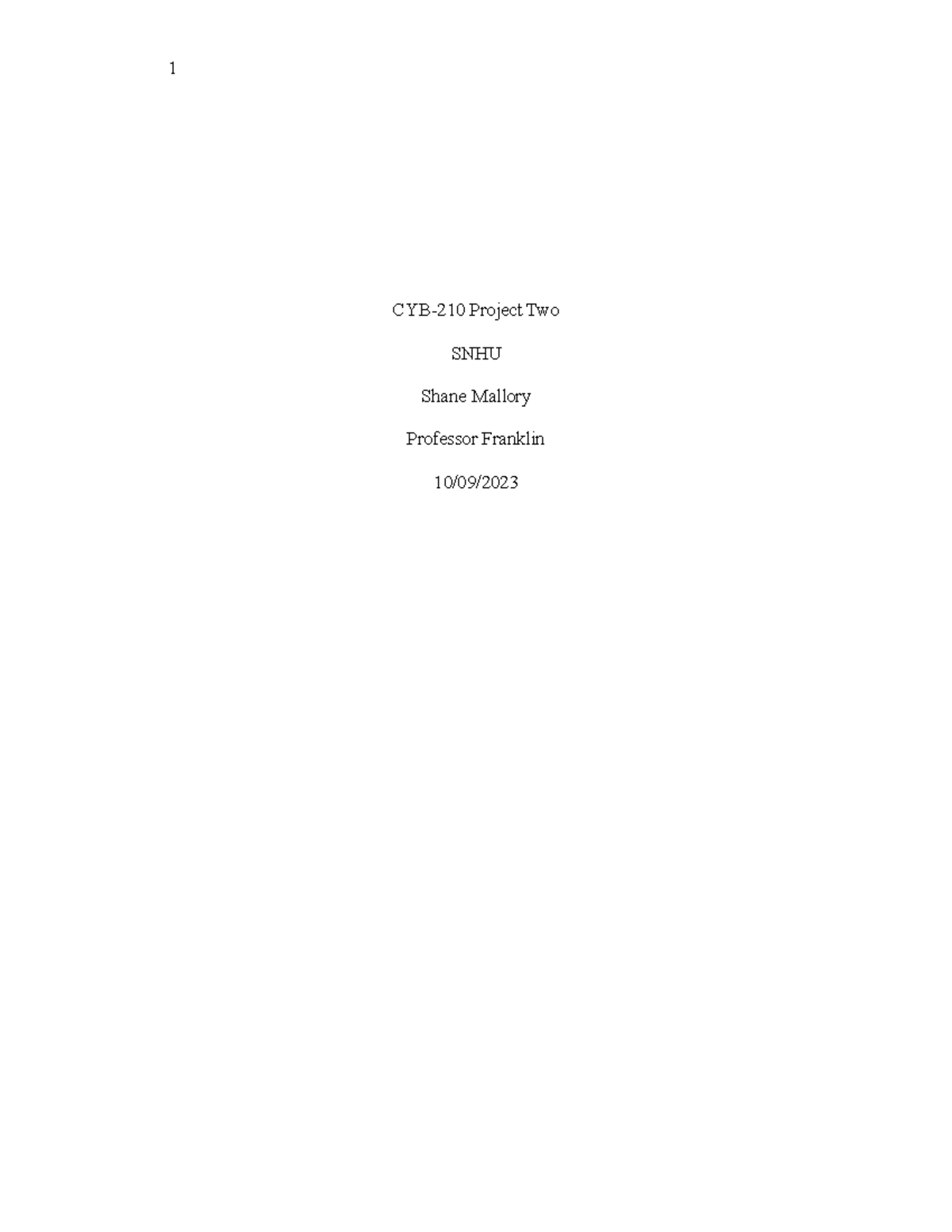 CYB-210 Project Two: Network Design and Security Analysis by Shane ...