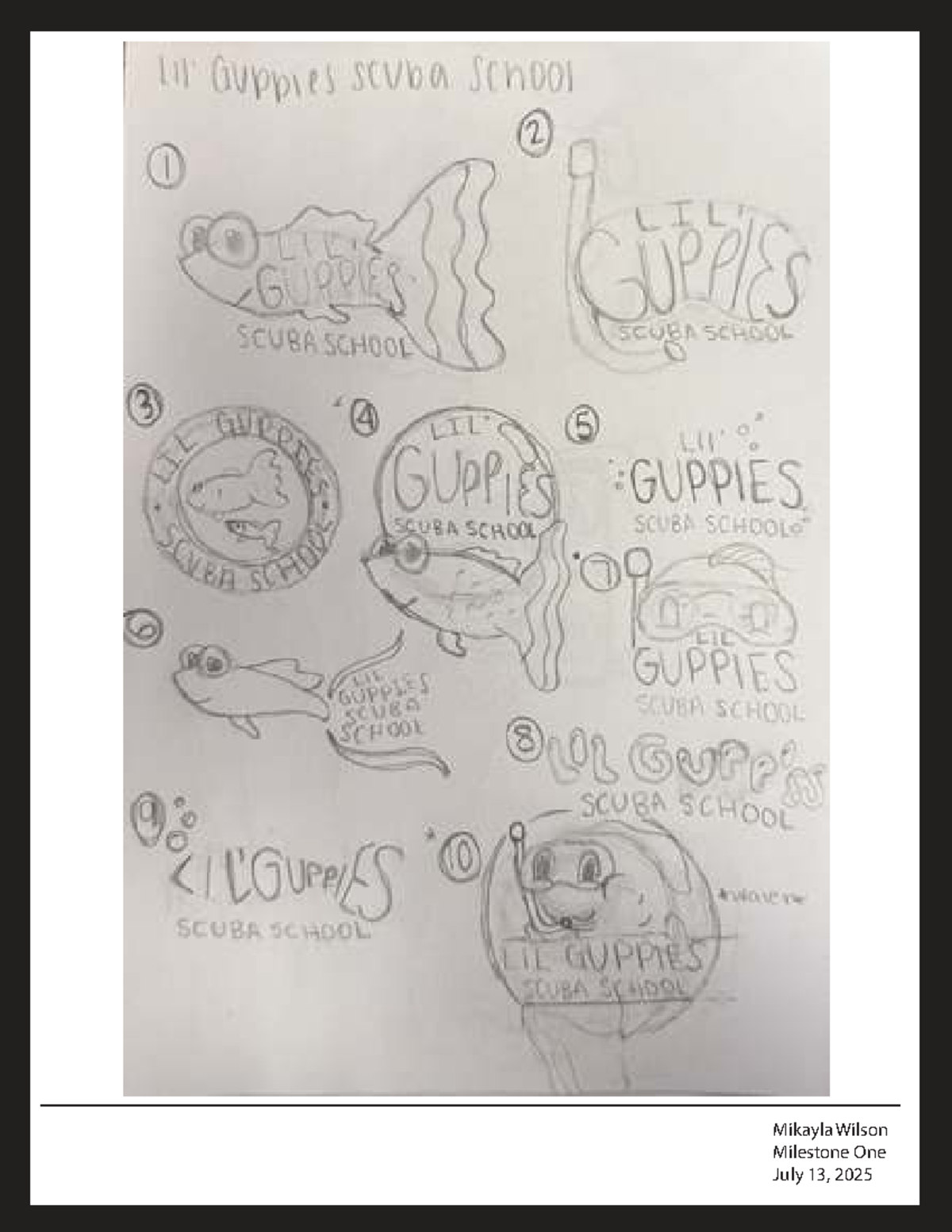 Lil' Guppies Scuba School Logo Sketches - Studocu