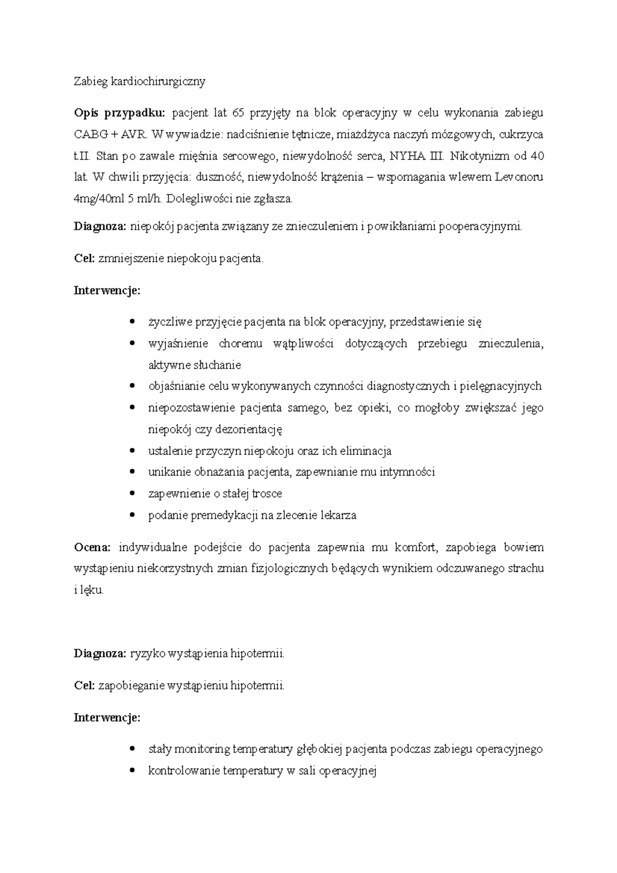 Kardiochirurgia - Pielęgnowanie Pacjentów Po Zabiegach Operacyjnych ... Kardiochirurgia - Pielęgnowanie Pacjentów Po Zabiegach Operacyjnych ...