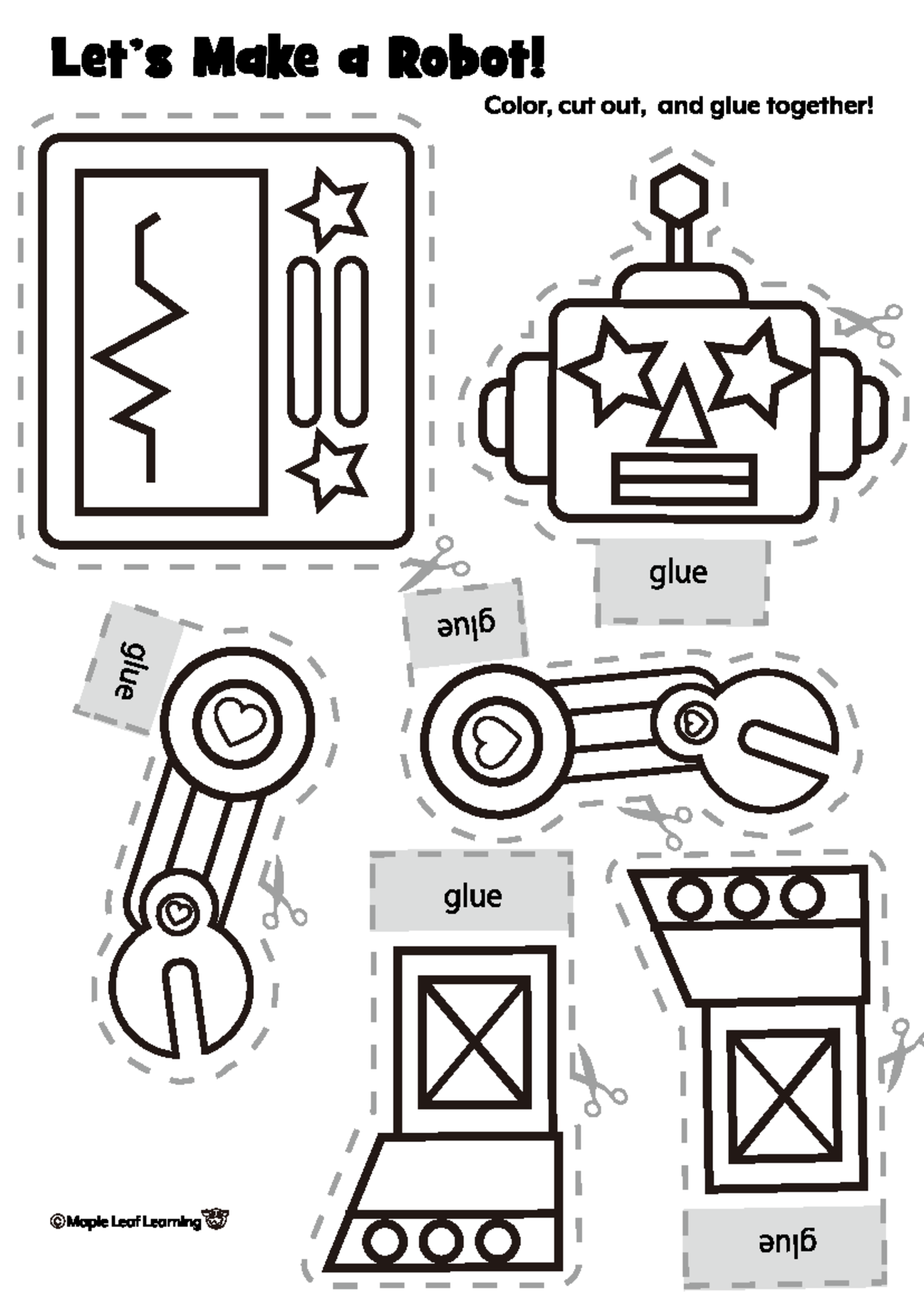 Robot-activity - ROBOT ACTIVITY - English - Make a Robot! Color, cut ...